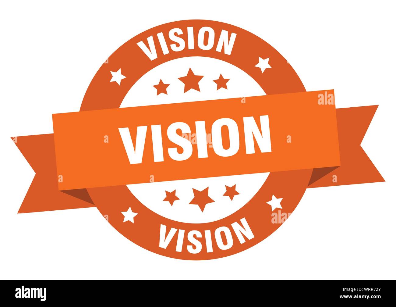 vision ribbon. vision round orange sign. vision Stock Vector Image ...