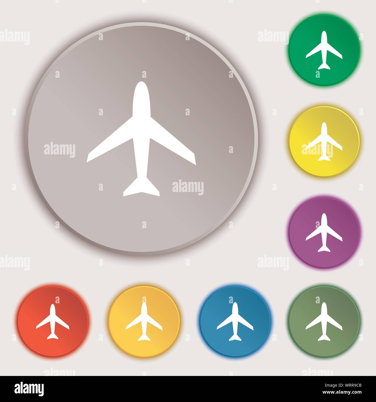 Airplane sign. Plane symbol. Travel icon. Flight flat label. Symbols on ...