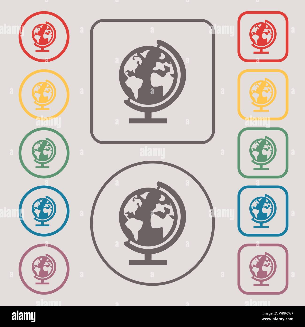 Globe sign icon. World map geography symbol. Globes on stand for ...