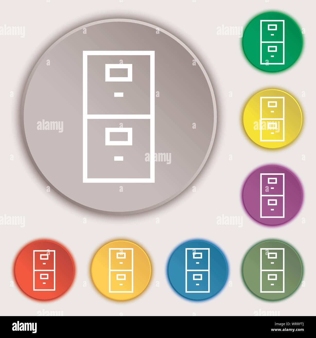 Safe sign icon. Deposit lock symbol. Symbols on eight flat buttons ...