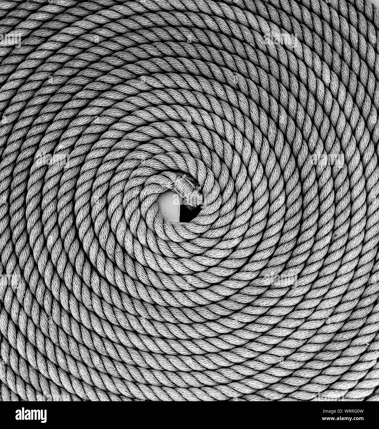 Rope coiled Black and White Stock Photos & Images - Alamy