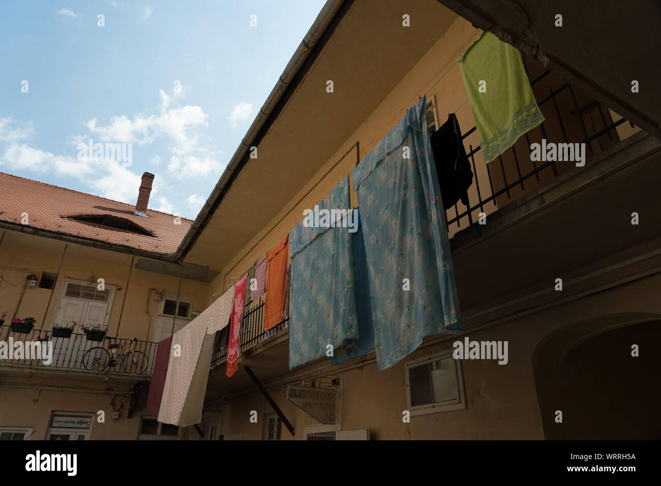 Laundry, courtyard house Stock Photo - Alamy