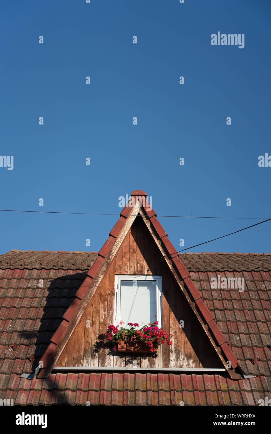 Attic window and roof Stock Photo - Alamy