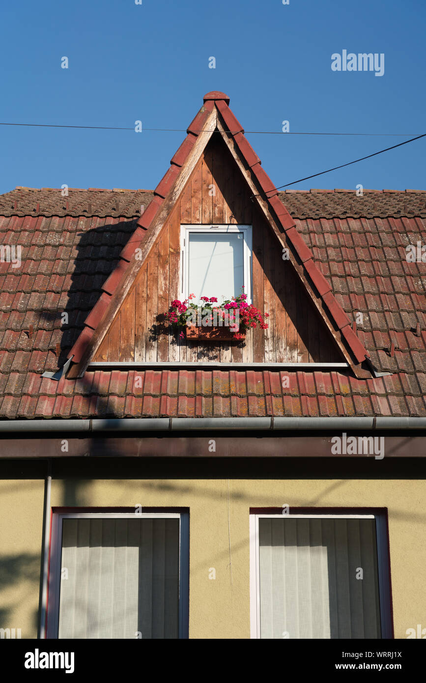 Attic window and roof Stock Photo - Alamy