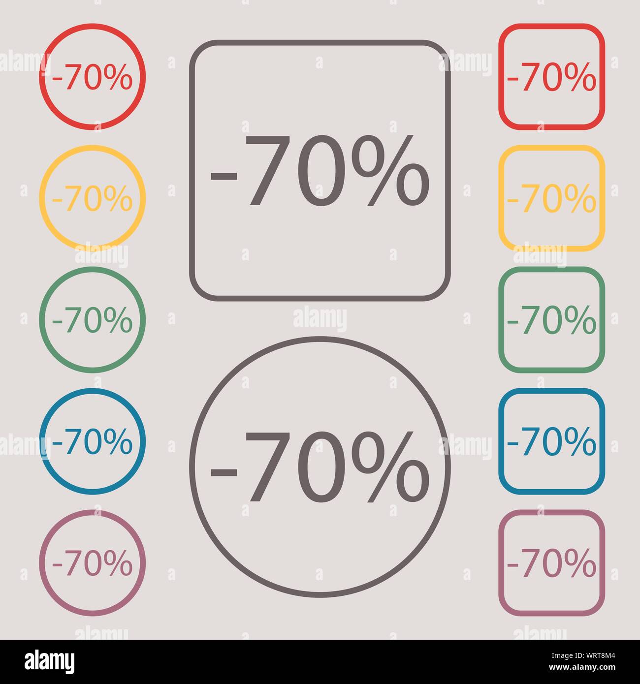 70 percent discount sign icon. Sale symbol. Special offer label ...