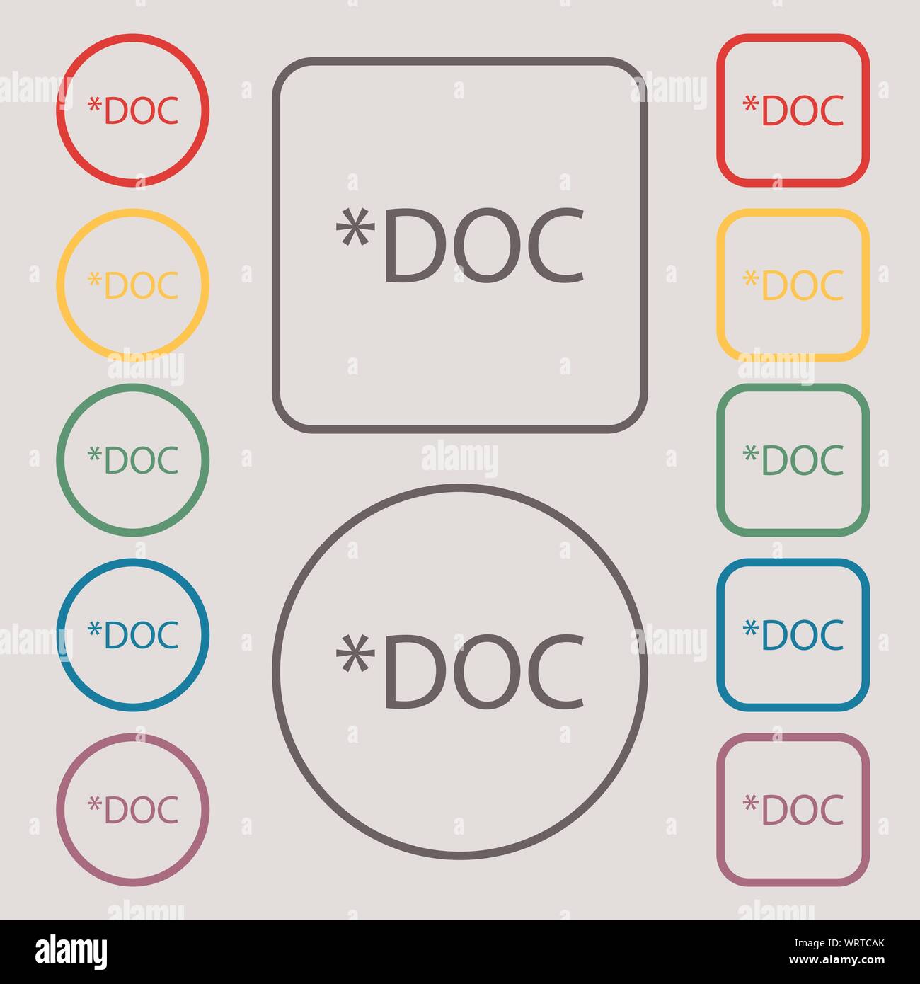 File document icon. Download doc button. Doc file extension symbol ...