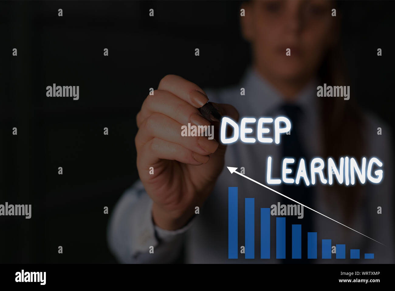 Writing note showing Deep Learning. Business concept for Hierarchical Abstractions Artificial ...