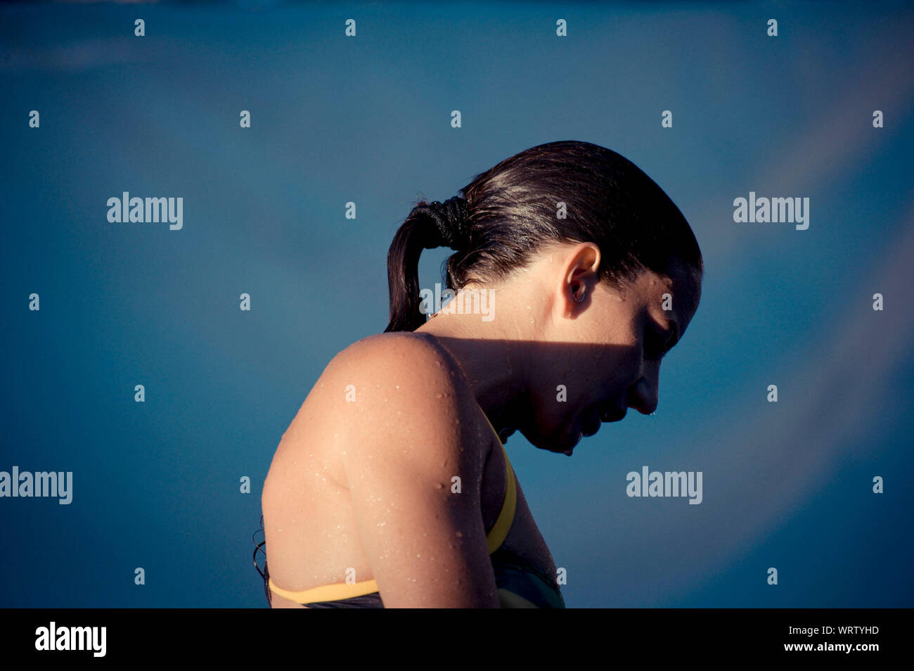 Young woman wet hair hi-res stock photography and images - Alamy