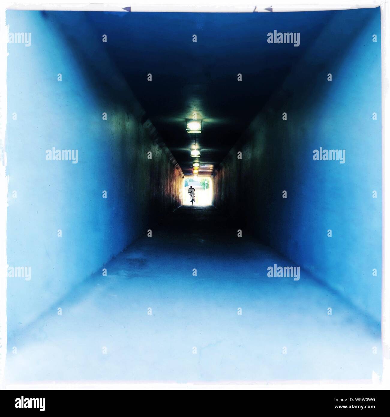 Interior Of Blue Tunnel Stock Photo - Alamy