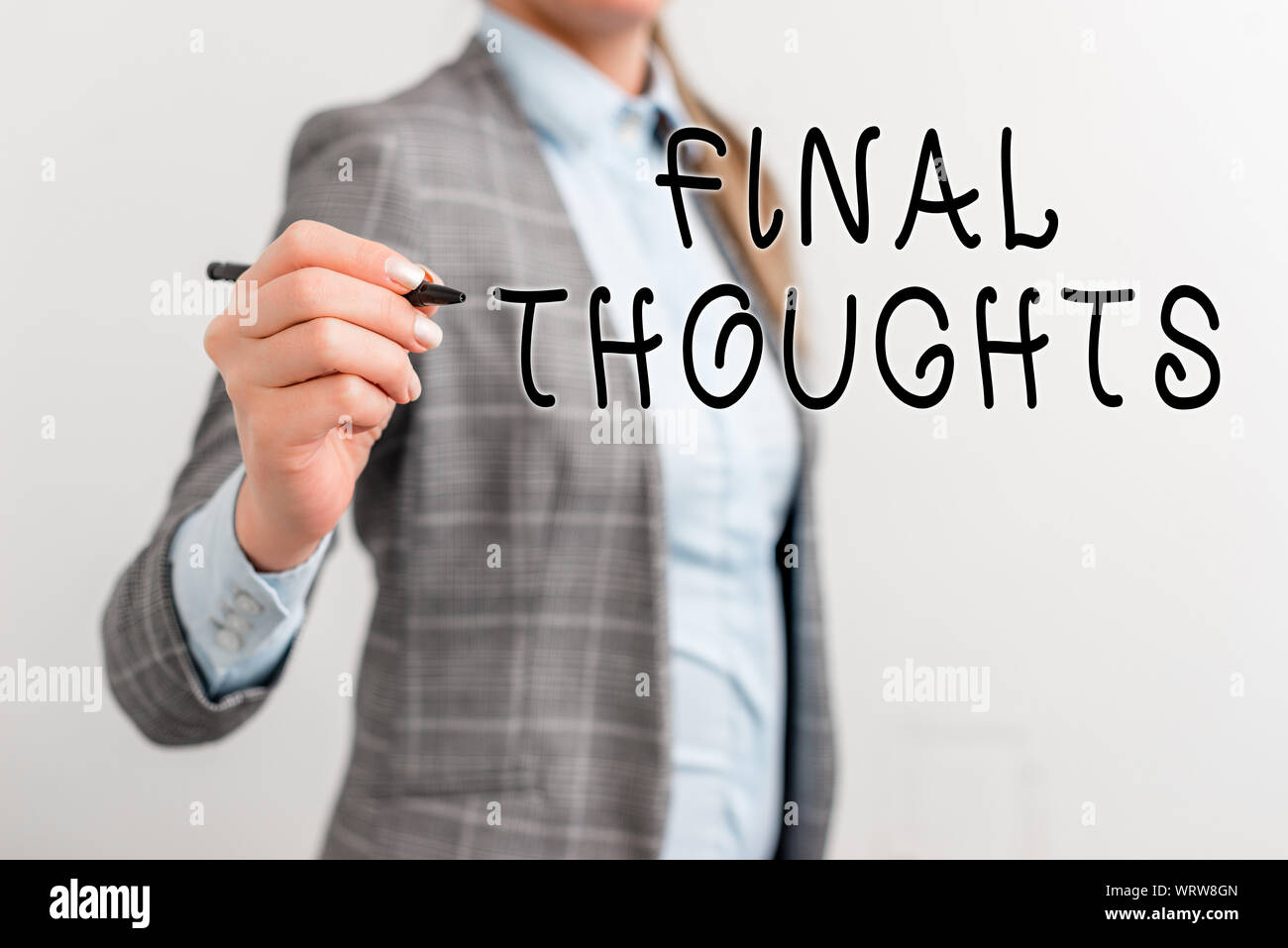 Writing note showing Final Thoughts. Business concept for the ...