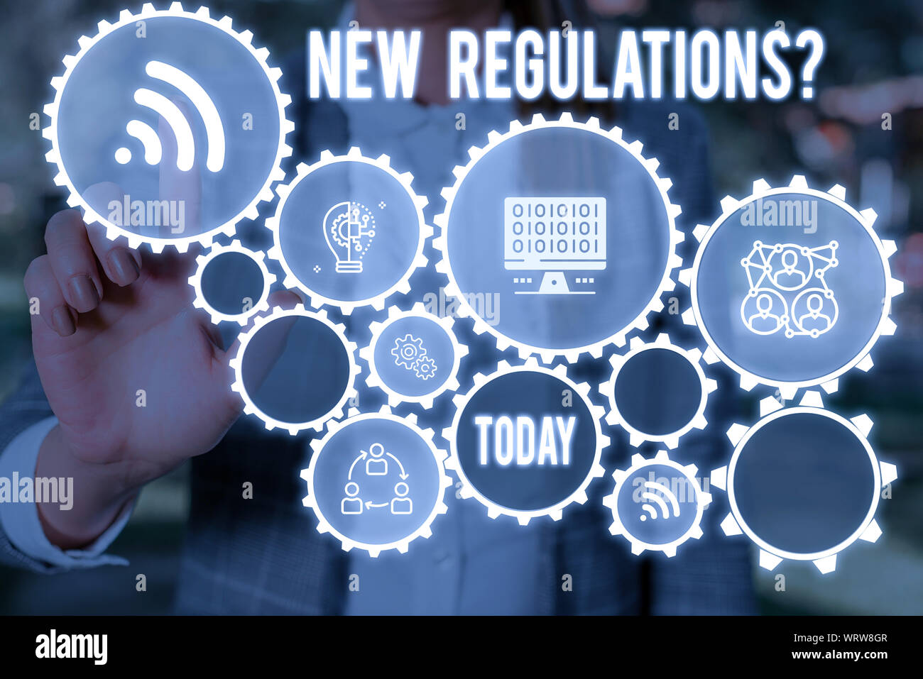 Handwriting text New Regulations Question. Conceptual photo rules made ...