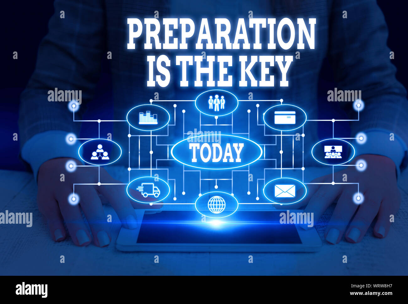 Writing note showing Preparation Is The Key. Business concept for it ...