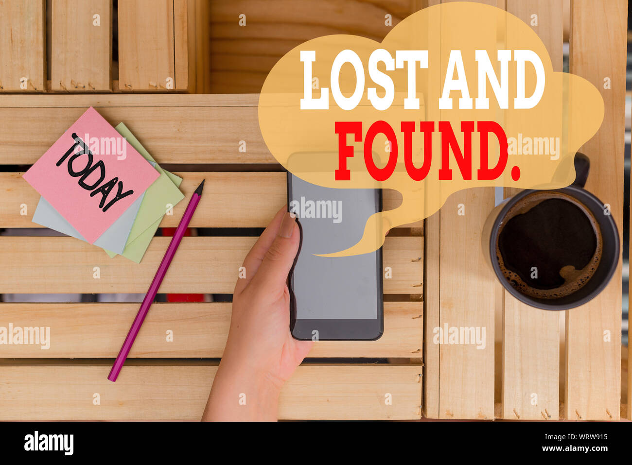 Text sign showing Lost And Found. Business photo text a place where ...