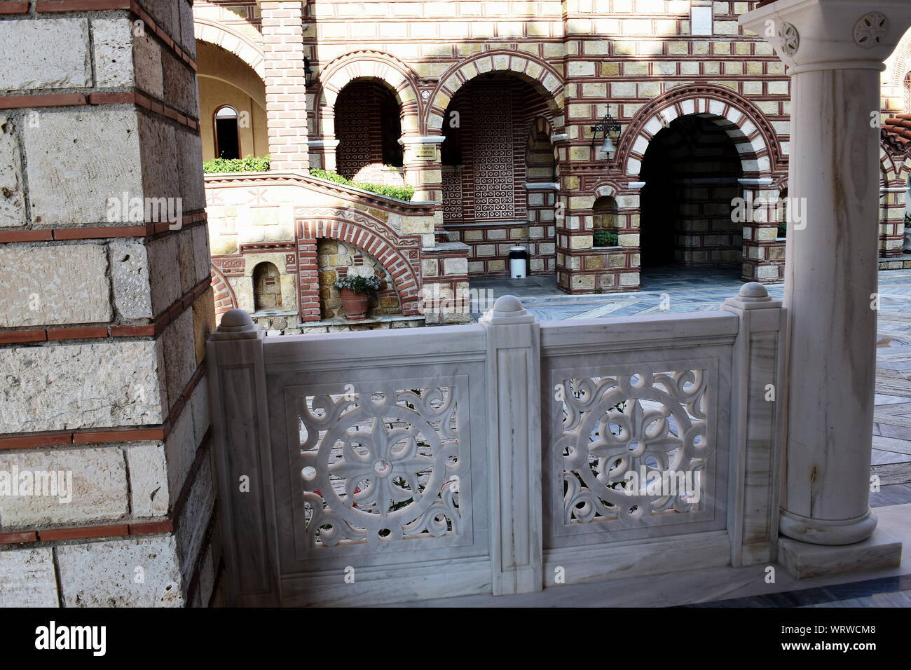 monastery, religion, orthodox, mosaic, window, interior, church, Greece ...