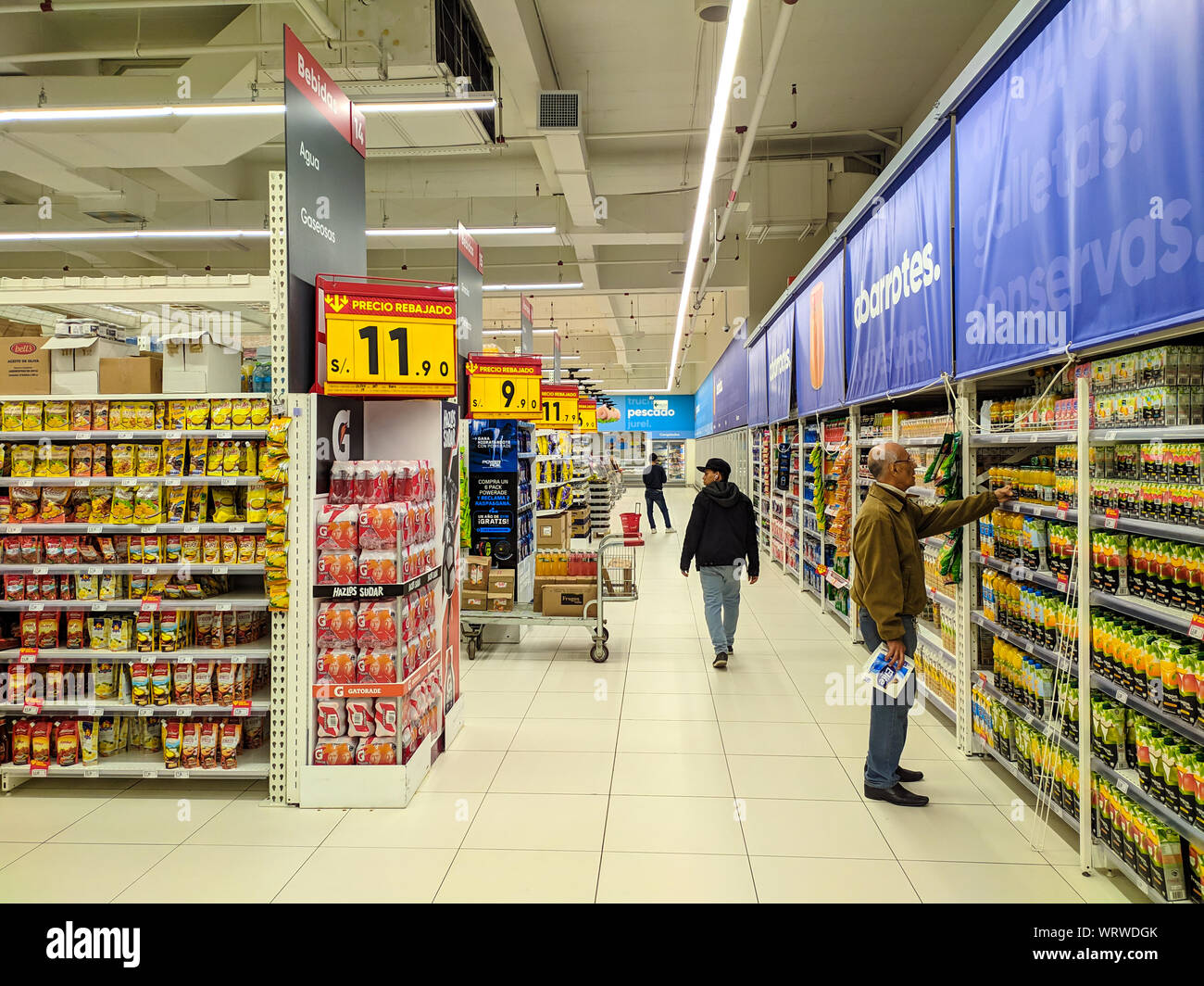 Plaza Vea supermarket on ot the biggest in Lima Peru Stock Photo - Alamy