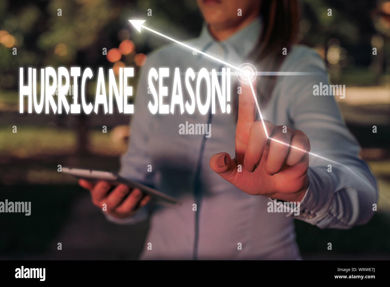 Writing note showing Hurricane Season. Business concept for time when ...