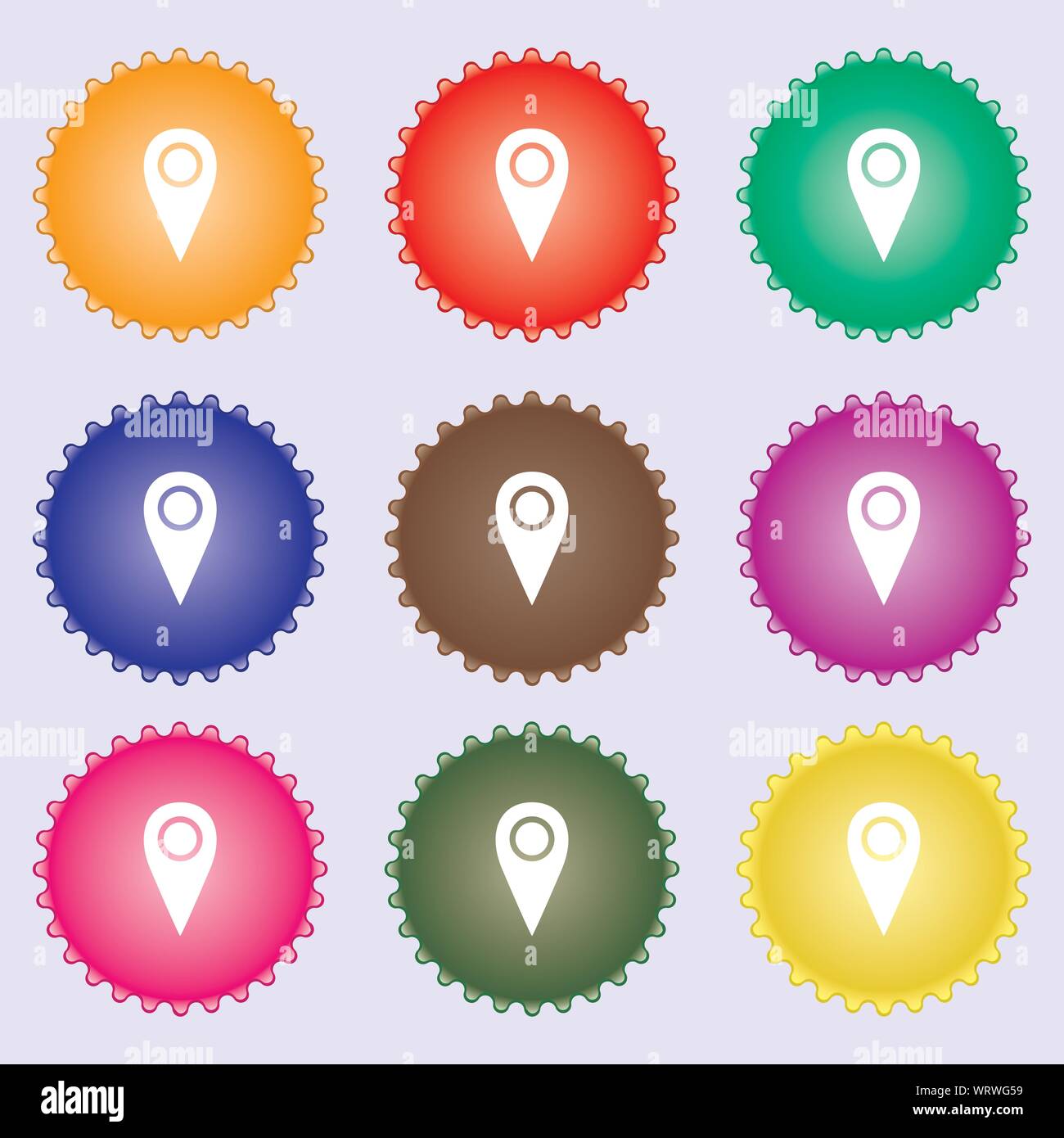 Map pointer icon sign. A set of nine different colored labels. Vector Stock Vector Image & Art ...