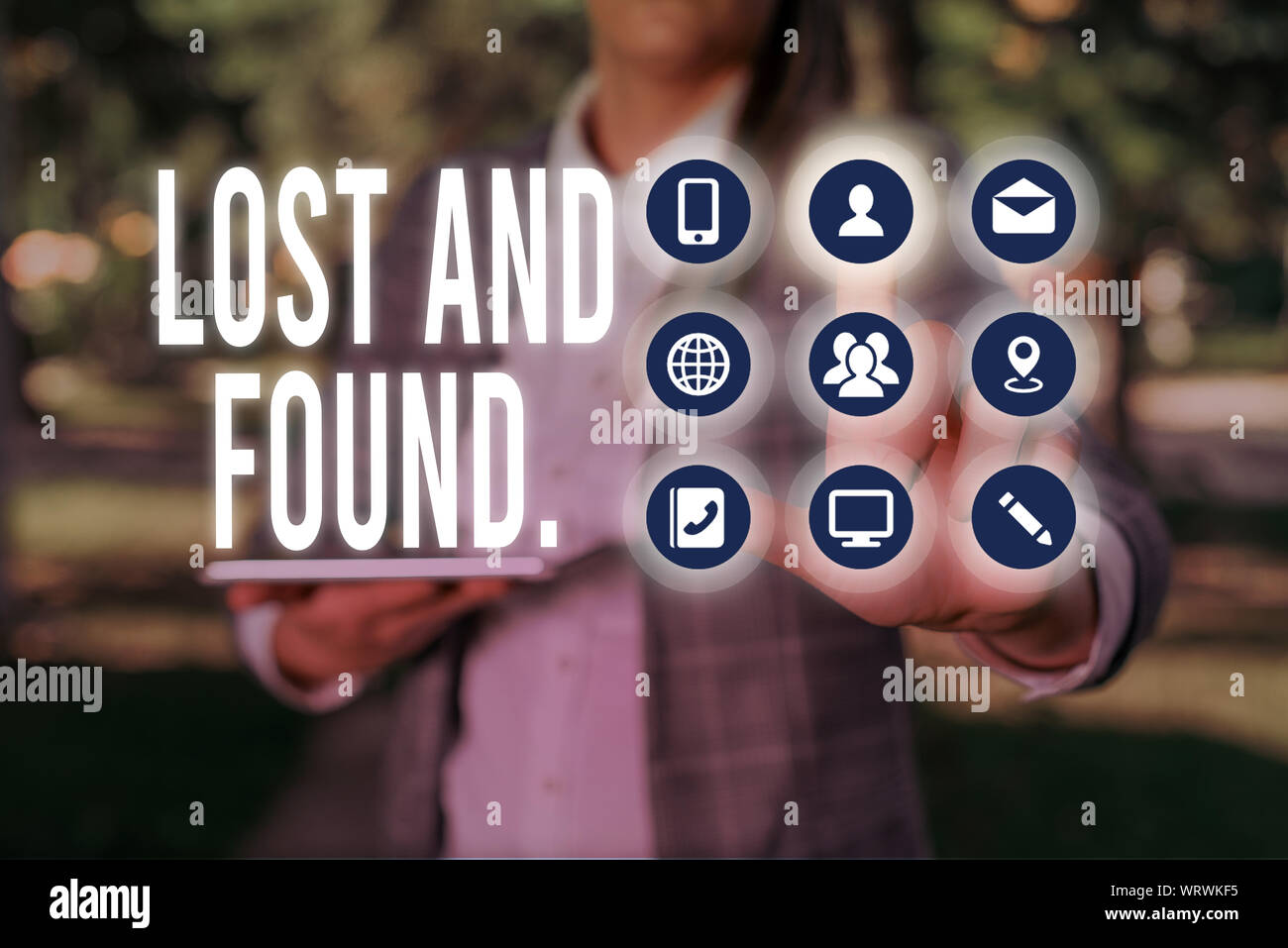 Handwriting text writing Lost And Found. Conceptual photo a place where ...