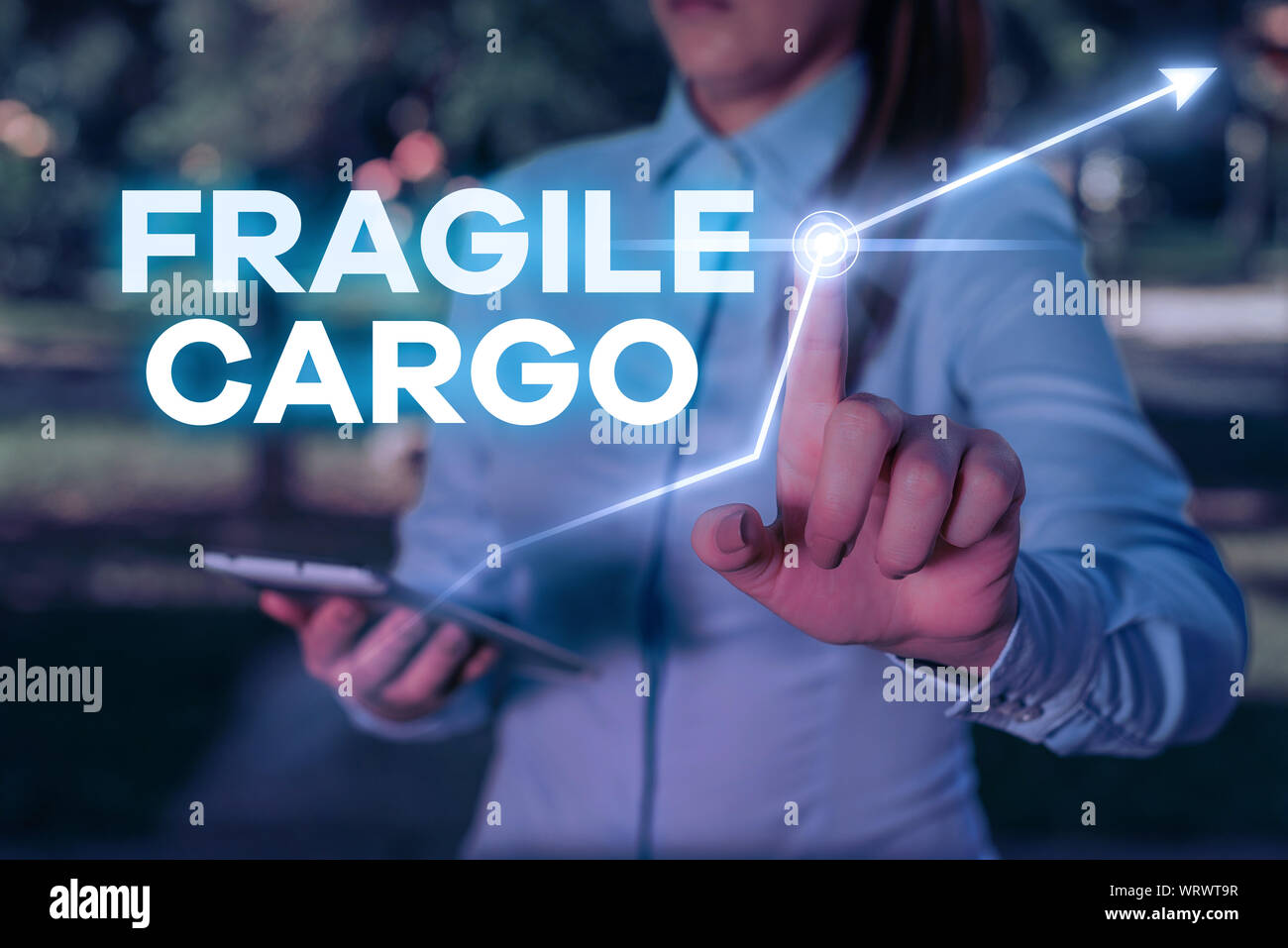 Conceptual hand writing showing Fragile Cargo. Concept meaning ...