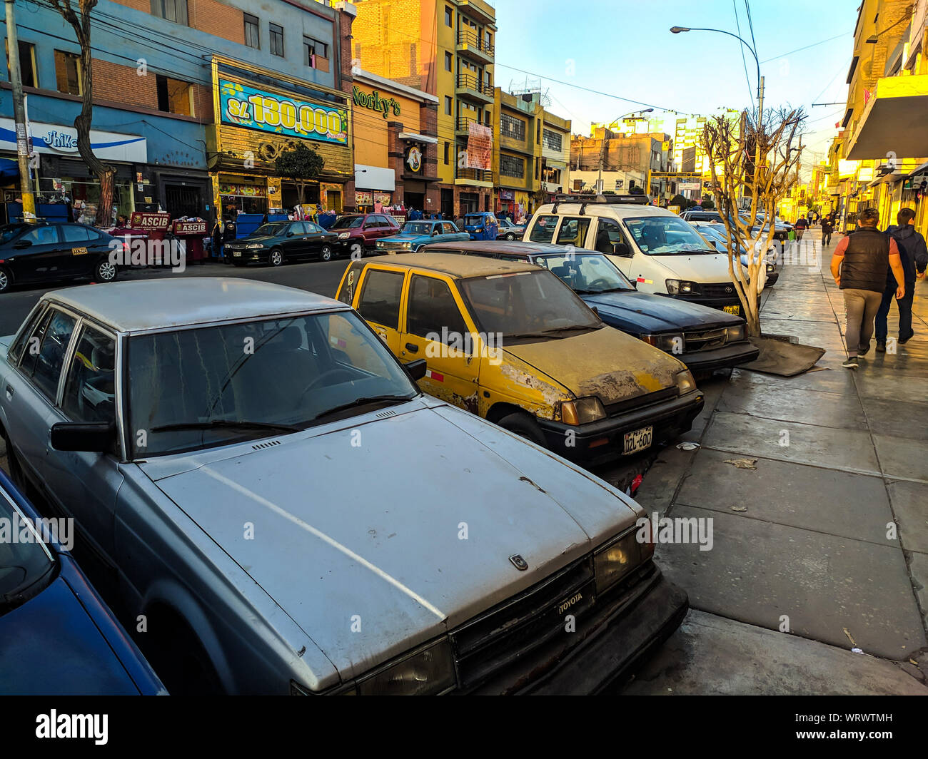 Traffic at the main highways Via expresa and Javier Prado at the ...