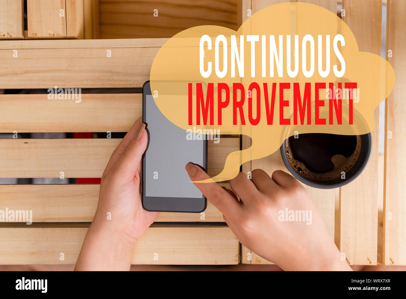 Text sign showing Continuous Improvement. Business photo showcasing ...