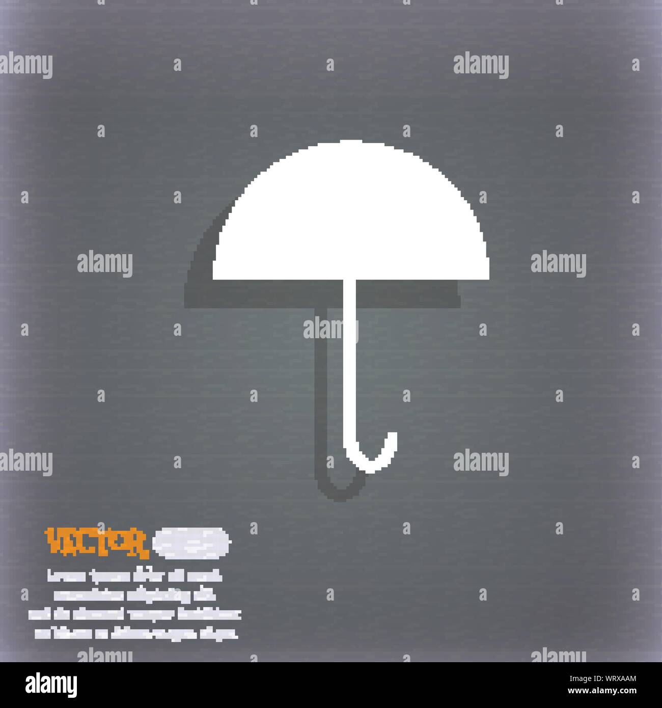 Umbrella sign icon. Rain protection symbol. On the blue-green abstract ...