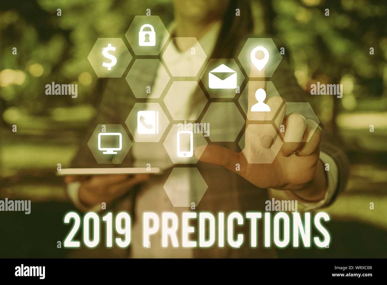 Writing note showing 2019 Predictions. Business concept for statement about what you think will ...