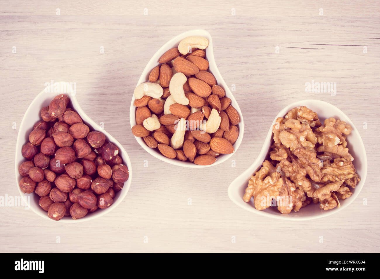 Healthy different nuts and almonds containing natural vitamin, minerals ...