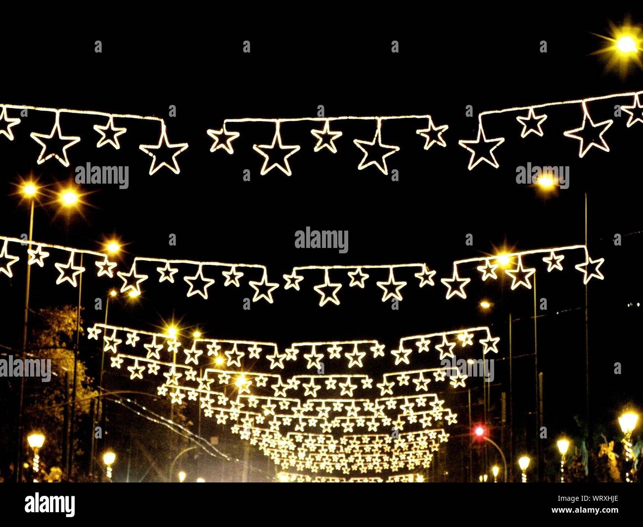 Star and christmas lights at night hi-res stock photography and images ...