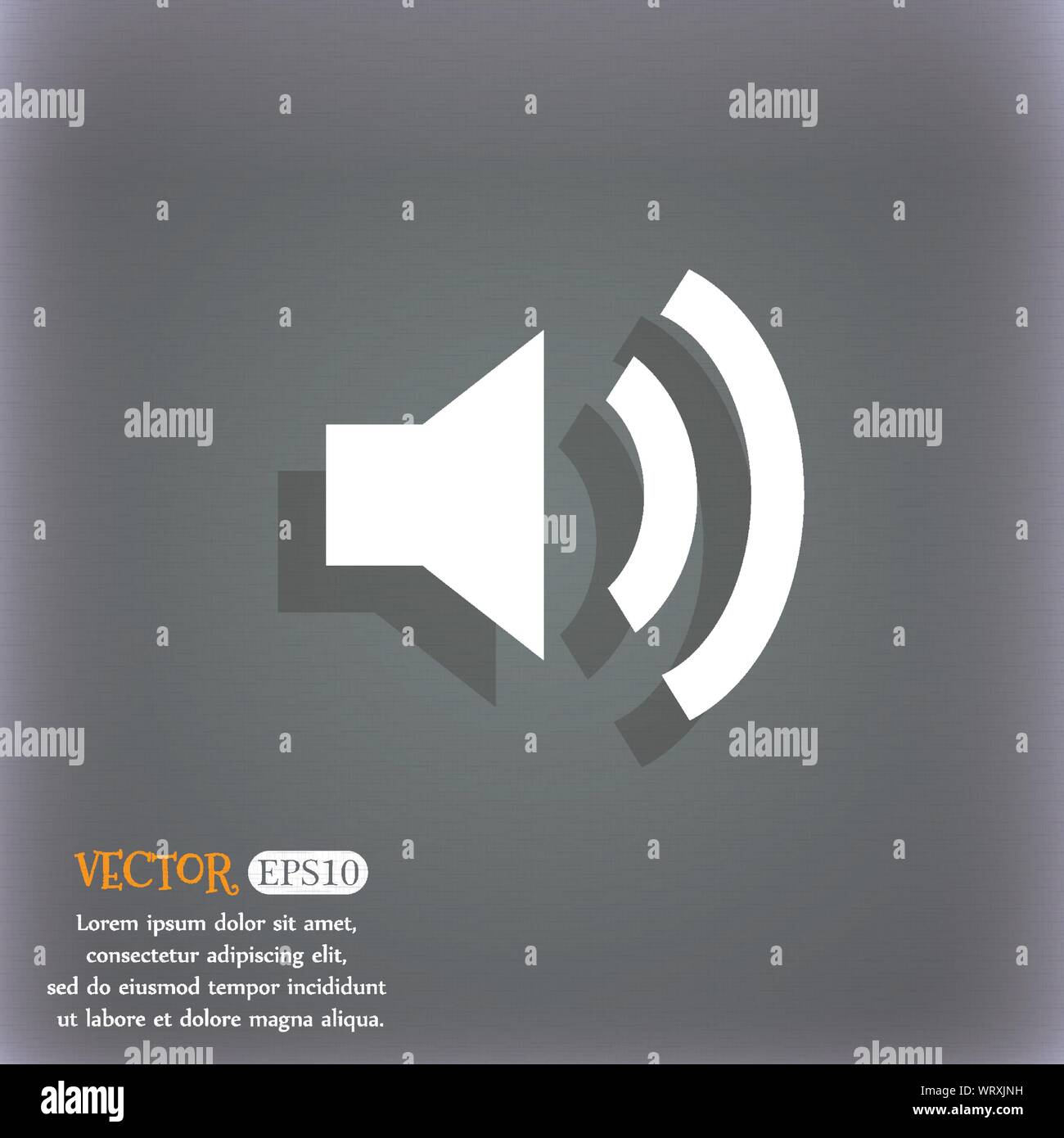 Speaker volume sign icon. Sound symbol. On the blue-green abstract ...