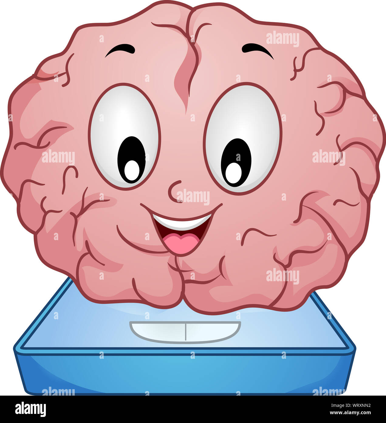 Illustration of a Brain Mascot Standing on a Weighing Scale for ...