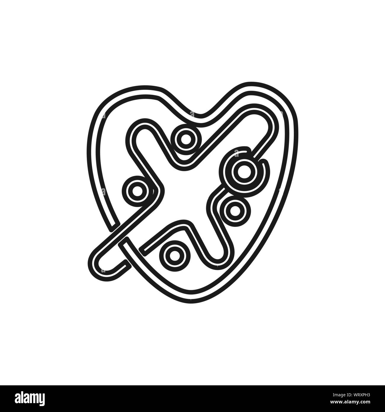 heart love Commitment Teamwork Together Outline Logo Stock Vector Image ...