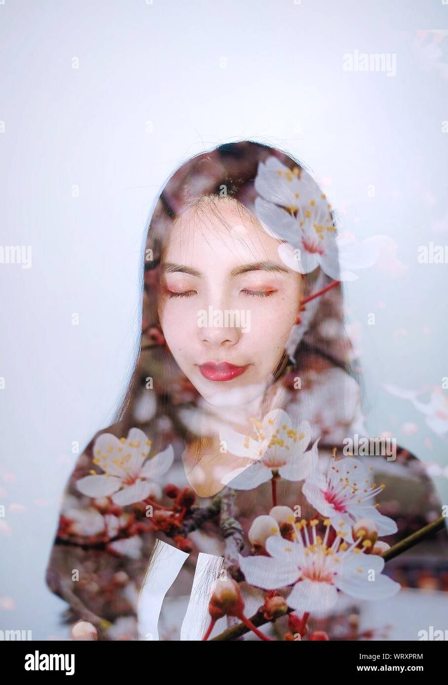 Woman double exposure portrait hi-res stock photography and images - Alamy