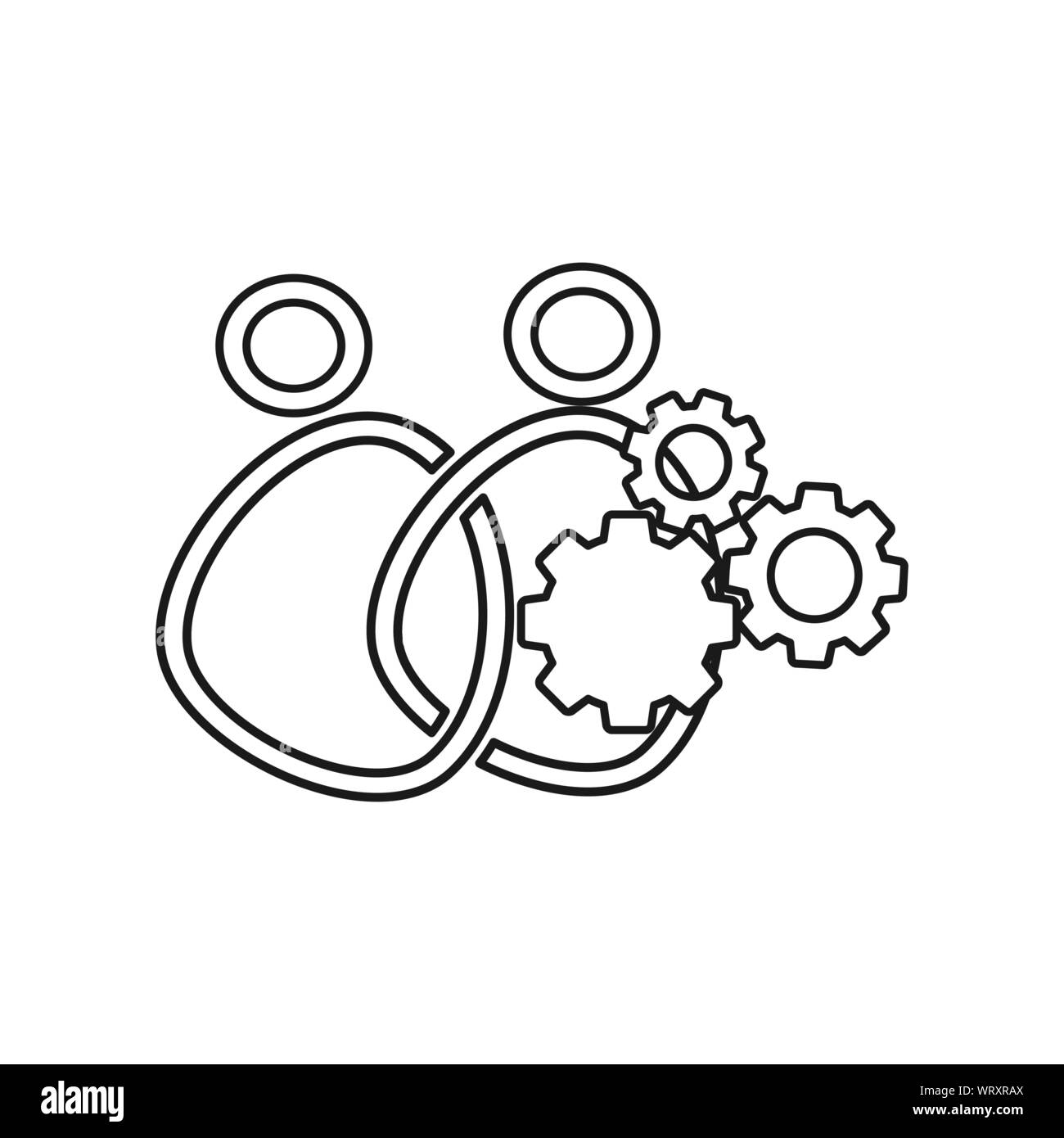 gear machine people Commitment Teamwork Together Outline Logo Stock Vector Image & Art - Alamy
