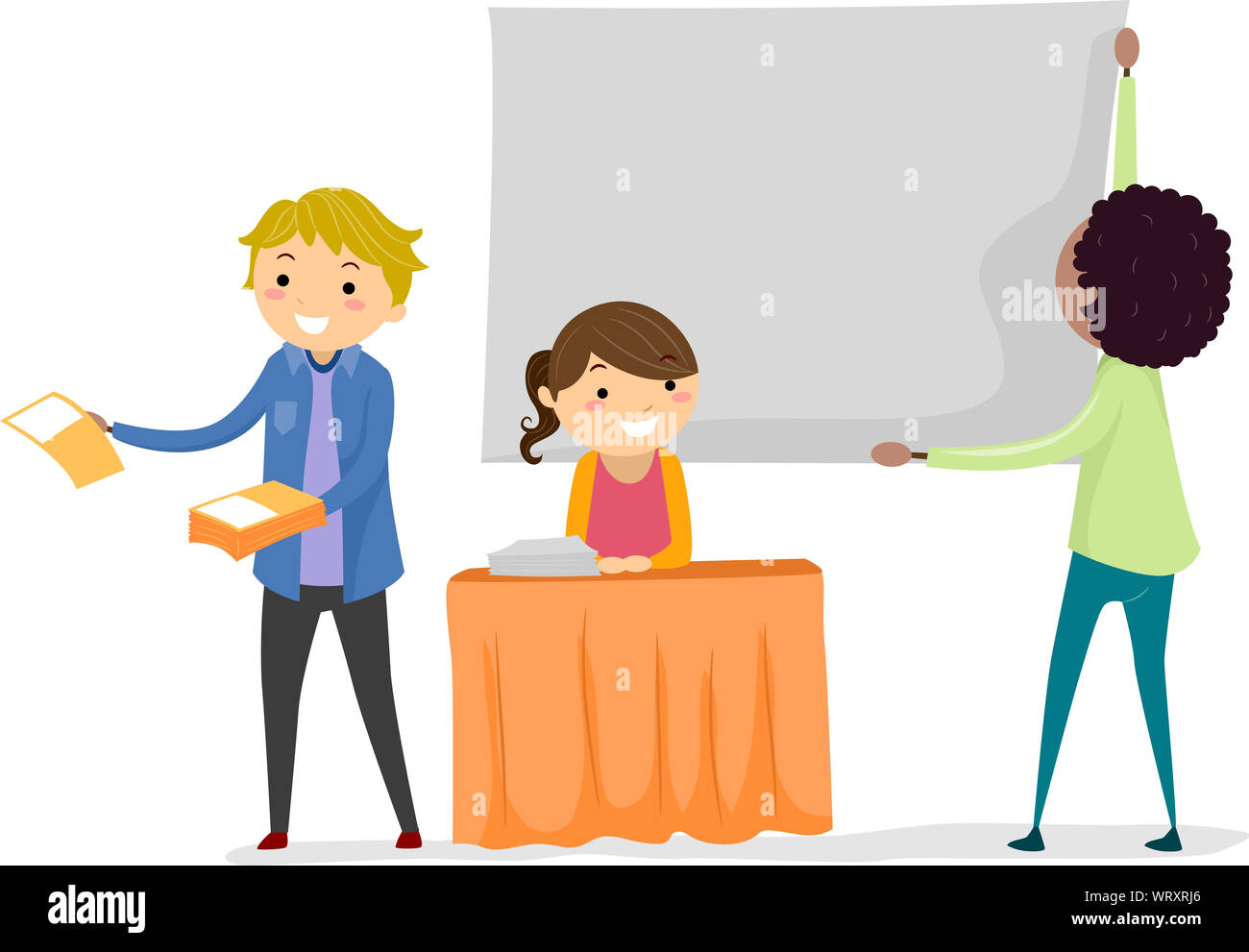 Woman giving out flyer hi-res stock photography and images - Alamy