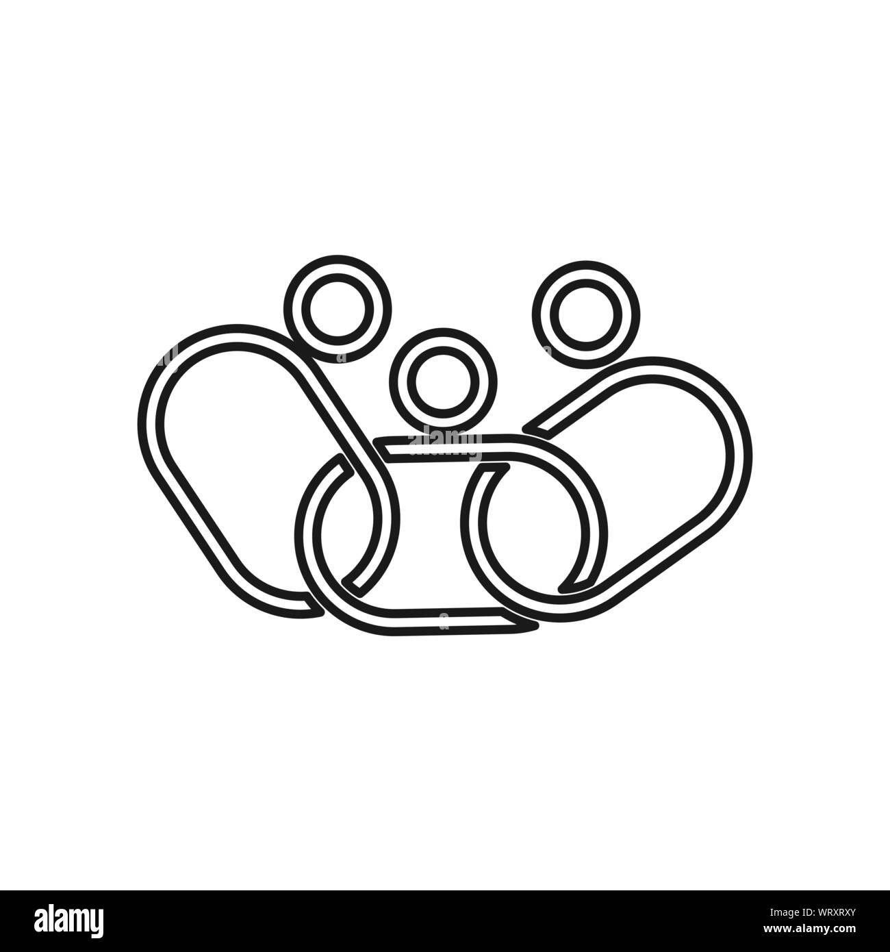 people chain Commitment Teamwork Together Outline Logo Stock Vector ...