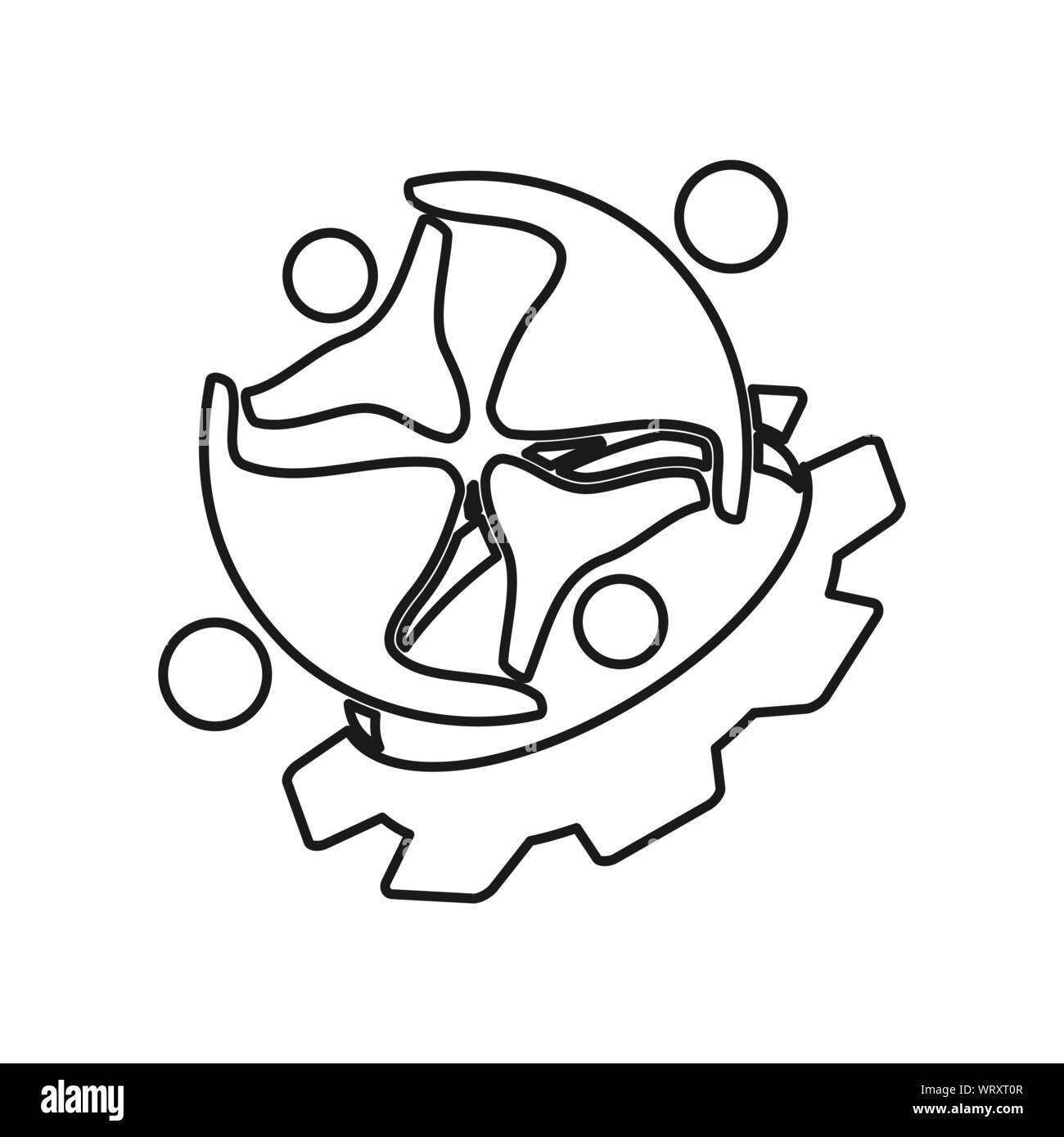 gear machine people Commitment Teamwork Together Outline Logo Stock Vector Image & Art - Alamy