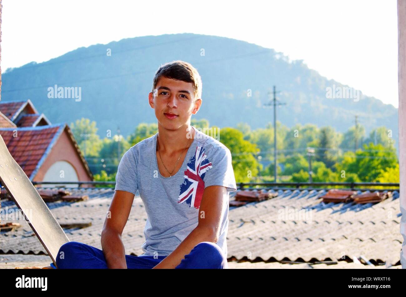 Man on roof terrace hi-res stock photography and images - Alamy