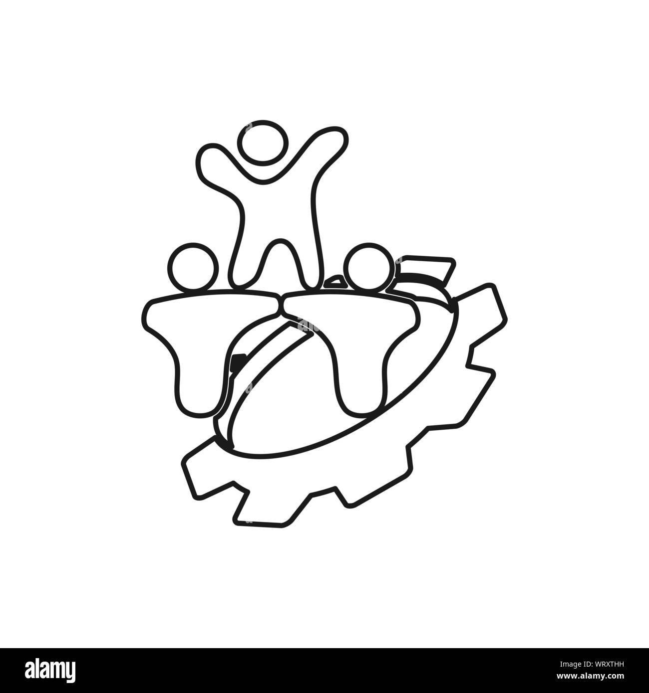 gear people Commitment Teamwork Together Outline Logo Stock Vector Image & Art - Alamy