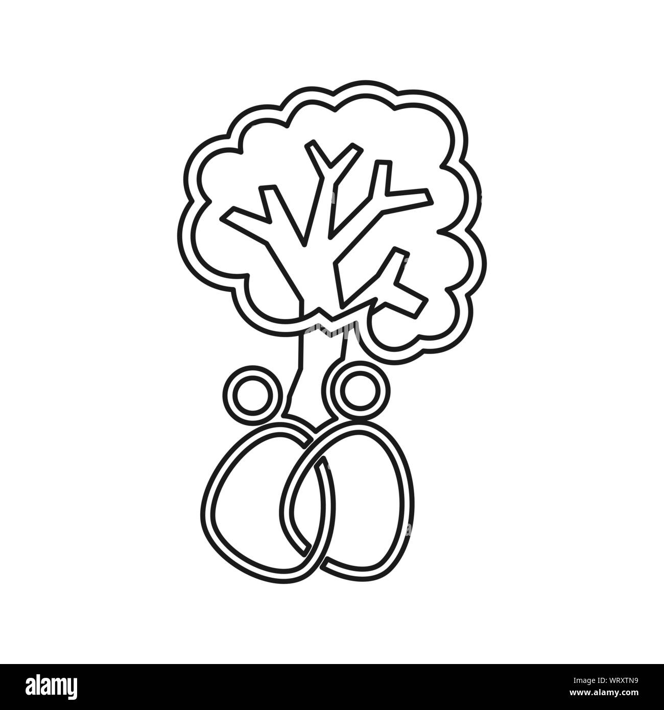 tree people chain Commitment Teamwork Together Outline Logo Stock Vector Image & Art - Alamy