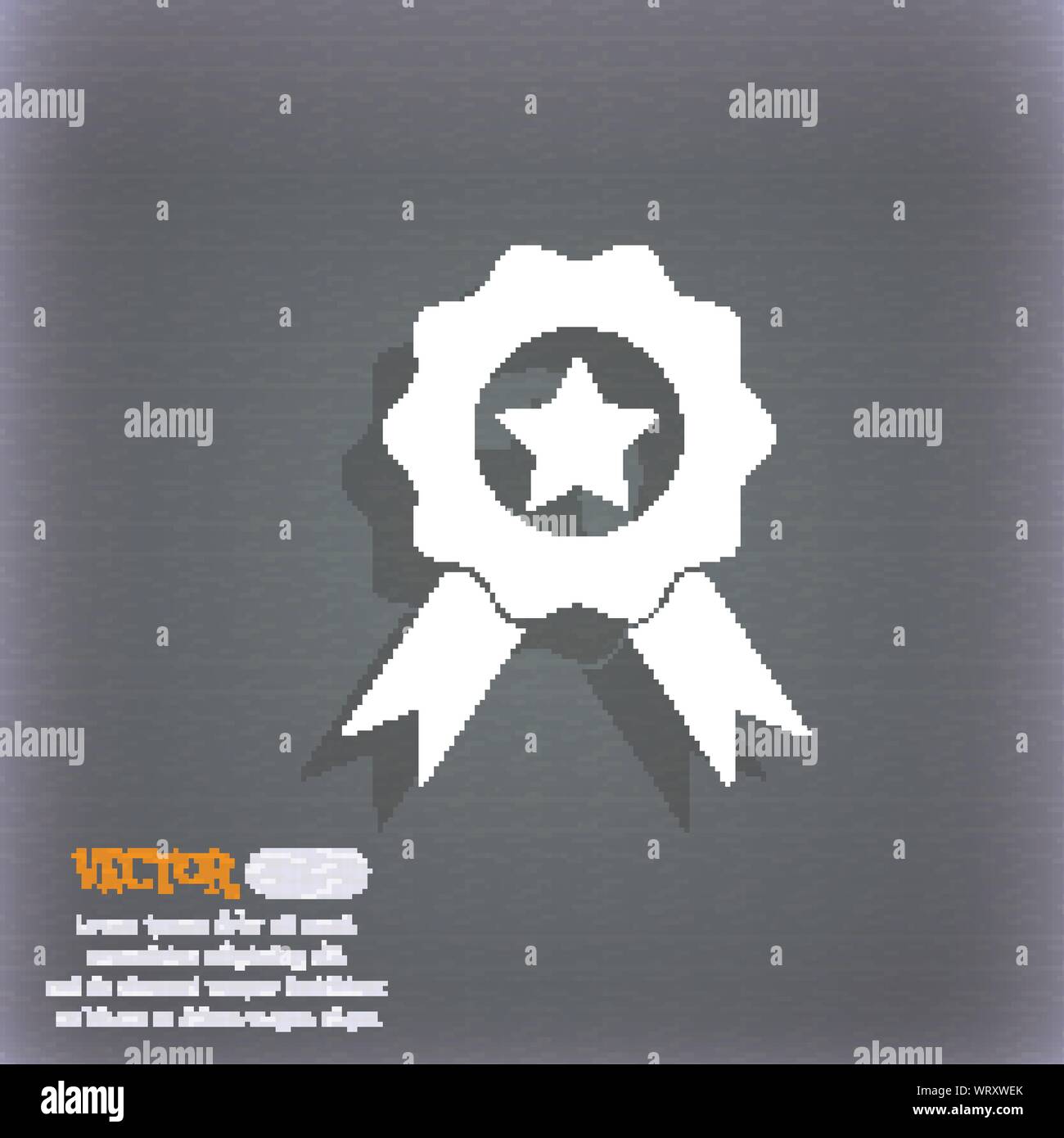 Award, Medal of Honor icon sign. On the blue-green abstract background ...