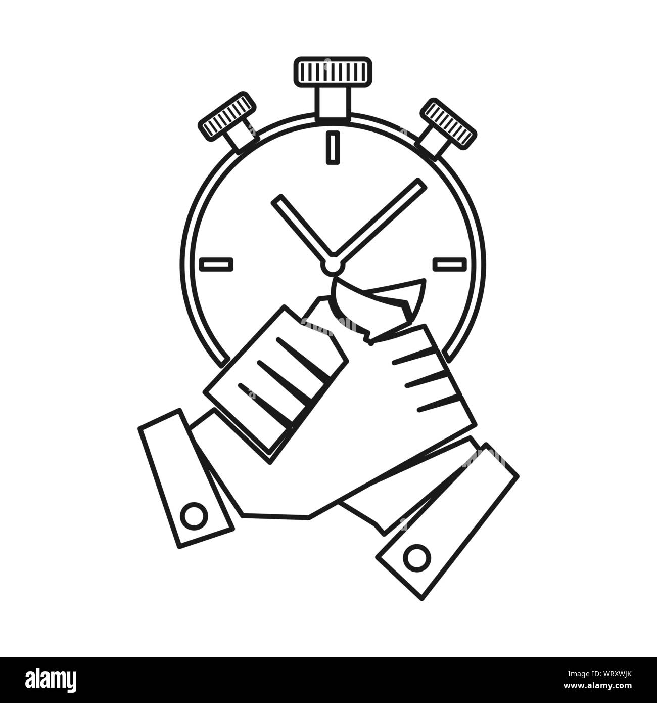 stopwatch hand Commitment Teamwork Together Outline Logo Stock Vector ...
