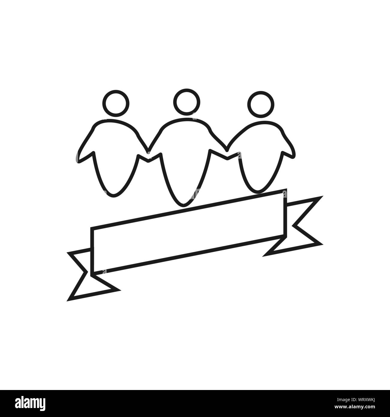 ribbon blank Commitment Teamwork Together Outline Logo vector Stock Vector Image & Art - Alamy