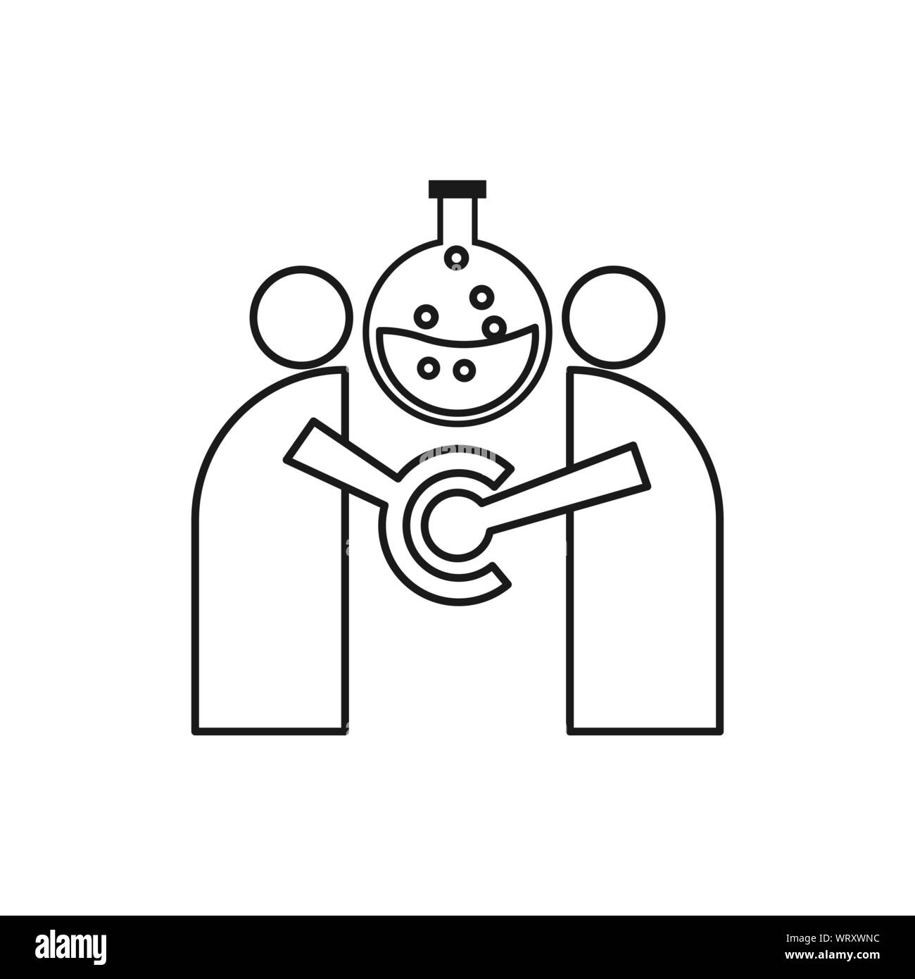 laboratory people Commitment Teamwork Together Outline Logo Stock ...