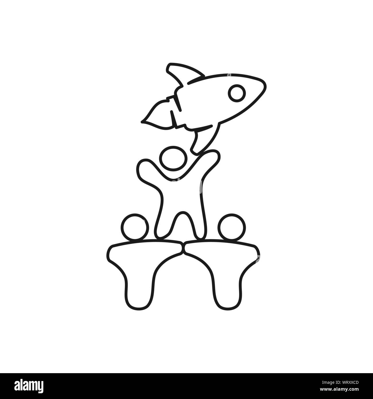 speed rocket people Commitment Teamwork Together Outline Logo Stock Vector Image & Art - Alamy