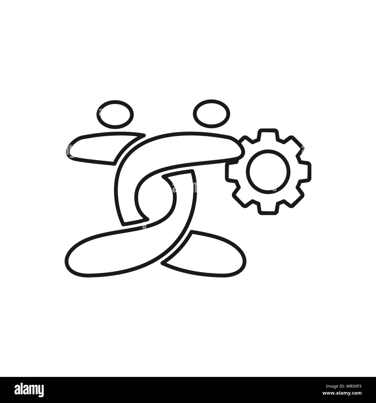 industry gear Commitment Teamwork Together Outline Logo Stock Vector Image & Art - Alamy