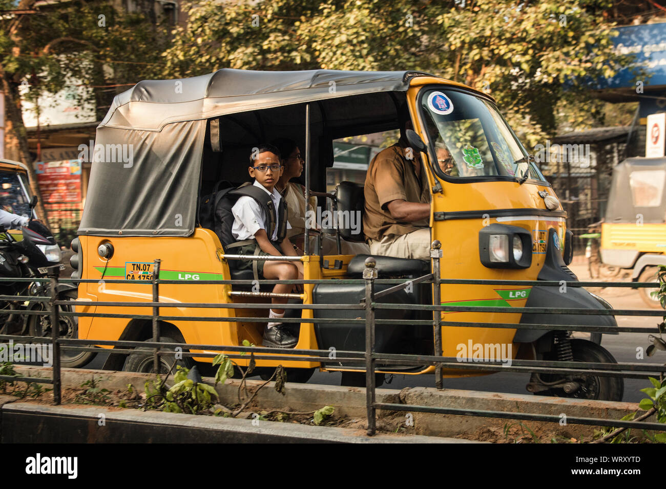 Auto rickshaw driving in chennai hi-res stock photography and images ...