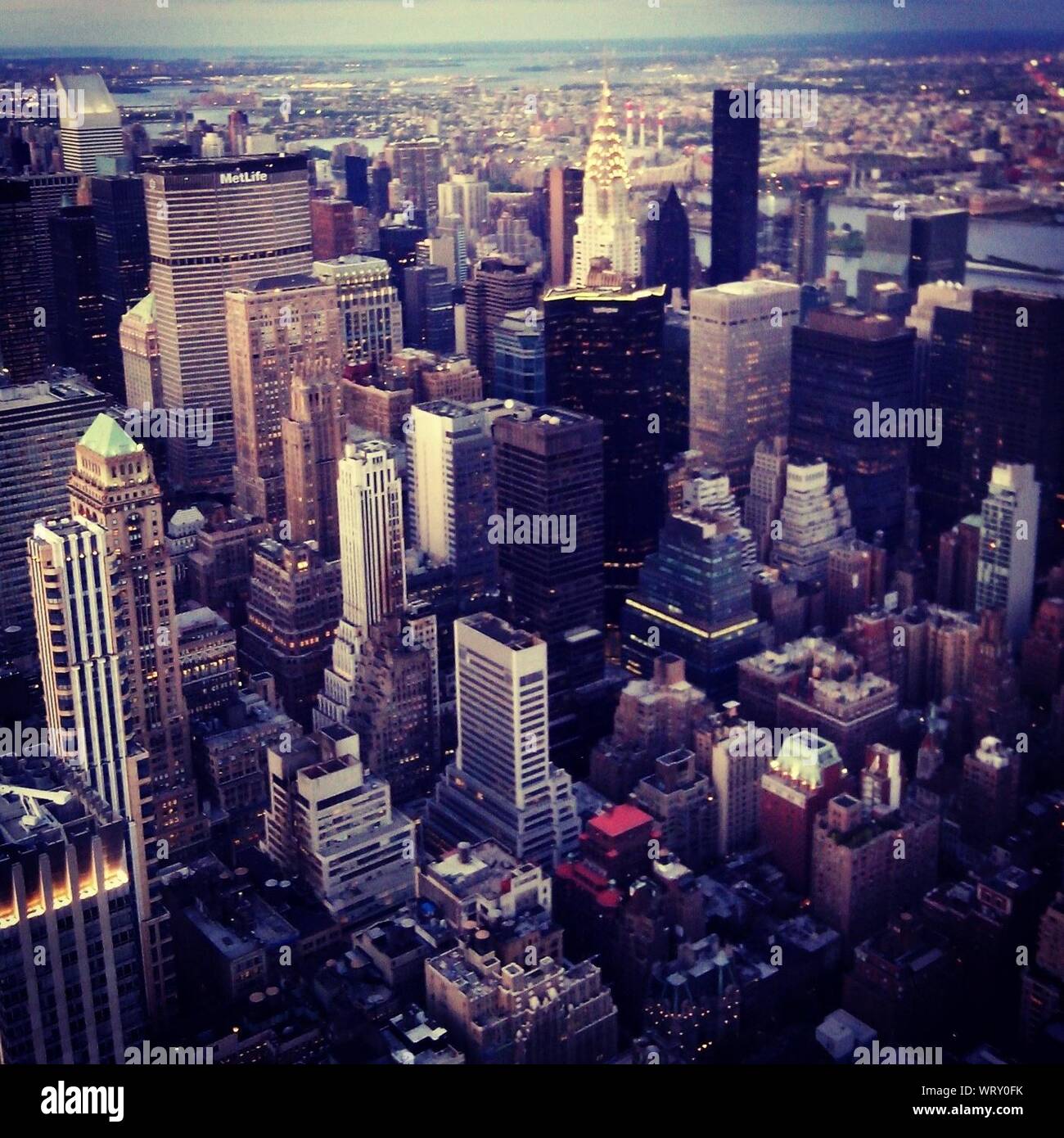 Manhattan aerial dusk hi-res stock photography and images - Alamy