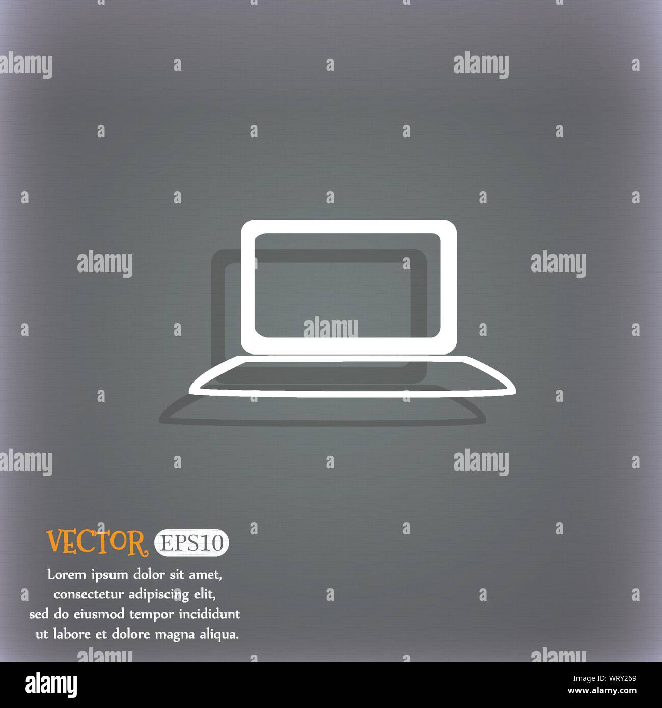Laptop sign icon. Notebook pc with graph symbol. Monitoring. On the ...