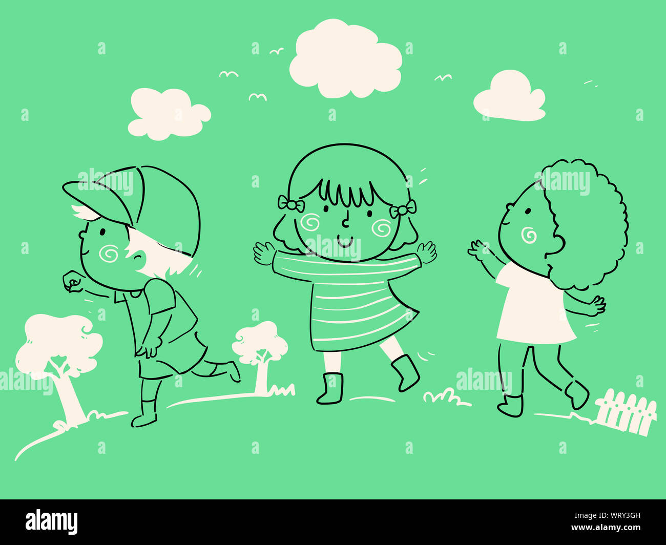 Child Playing Outside Drawing